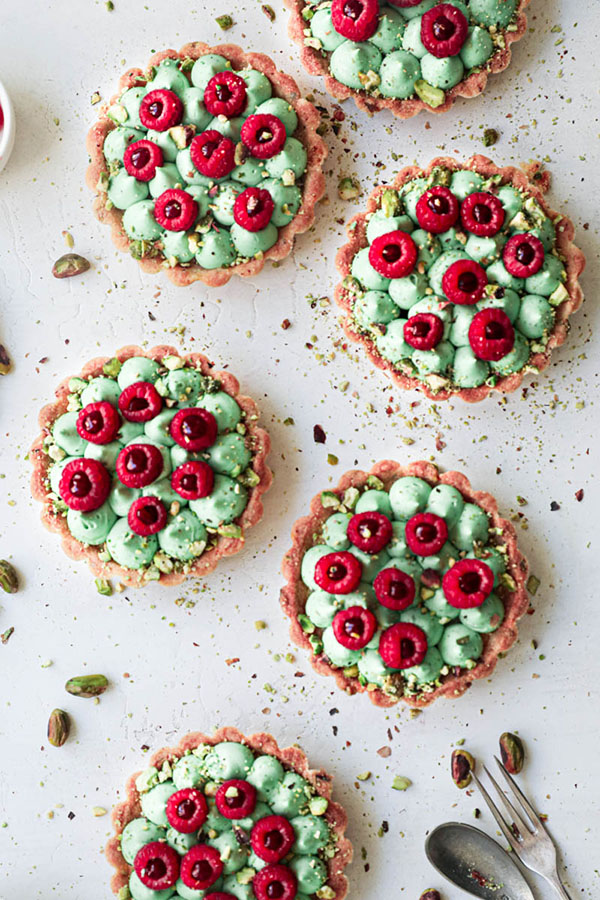 Pistachio Raspberry White Chocolate Tartlets - Belula