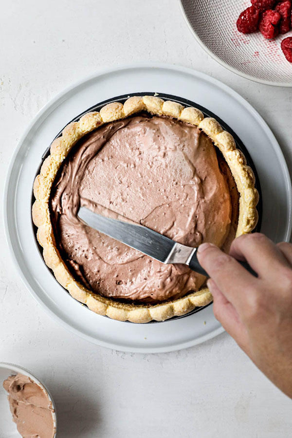 French Raspberry Chocolate Charlotte Cake - Belula