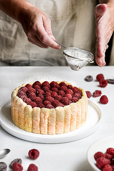 French Raspberry Chocolate Charlotte Cake - Belula