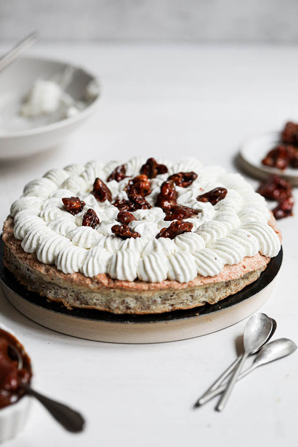 Easy French Walnut Dacquoise Cake - Belula