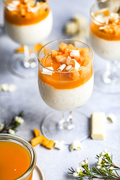 White Chocolate Mousse with Mango Jelly - Belula